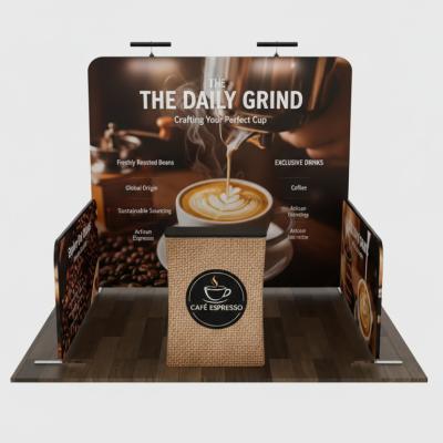 China Portable Trade Show Booth 3m x 2.3m Aluminum Frame Tension Fabric Display for sale