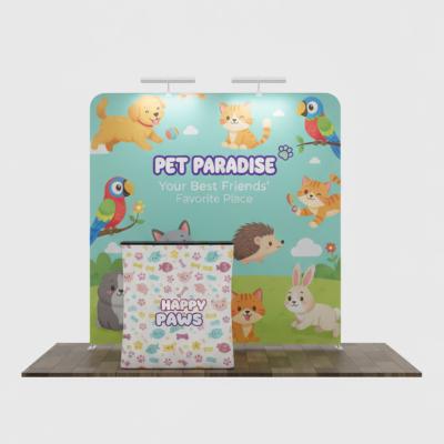 China 10x10ft Trade Show Portable Booth Polyester Fabric 250gsm Aluminum Frame Display for sale
