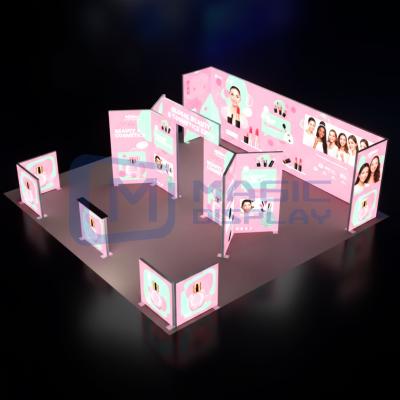 China Aluminum SEG Light Box Trade Show Booth Stand 20x20ft Custom Backlit Display for sale