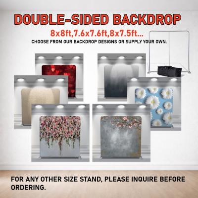 China Pillowcase Tension Backdrop 8x7.5ft Dye Sublimation Photo Booth Stand Kit for sale