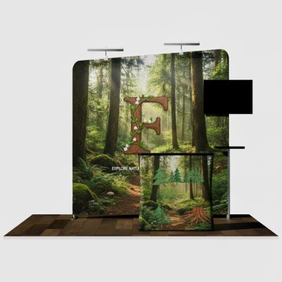 China 10x10ft Trade Show Booth Modular Fabric Wall Display Kit Fast Assembly for sale