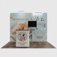China Trade Show Booth Modular Media Wall Display Kit Tension Fabric for sale