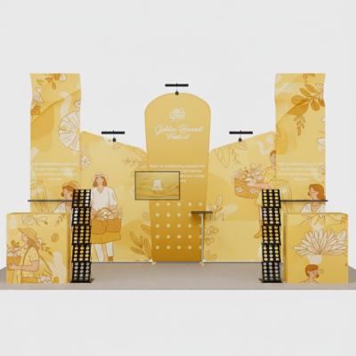 China 3x6m Modular Fabric Trade Show Booth Kit with Replaceable Graphics 250gsm for sale