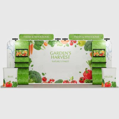 China Modular Exhibit Booths 3x6m Tension Fabric Display Booth For Event for sale