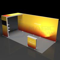 China Aluminum Profile SEG Fabric Wall Light Box with Shelves 10x10ft Trade Show Display for sale