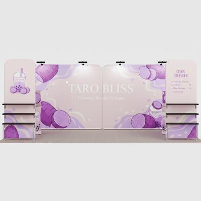 China 3X6 Trade Show Booth Portable Booth Kit Fabric Backwall Counter Combo for sale
