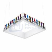 China Custom LED Backlit Hanging Light Box Display 10x10ft Double Sided SEG Trade Show Sign for sale