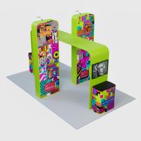 China 3x6m Trade Show Booth Modular Aluminum Frame Tension Fabric Display System 250gsm for sale