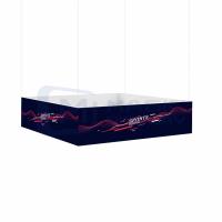China Custom SEG Hanging Light Box 2960mm x 2960mm LED Backlit Fabric Trade Show Banner for sale