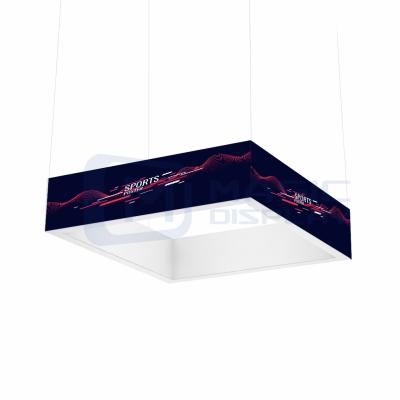 China Custom SEG Hanging Light Box 2960mm x 2960mm LED Backlit Fabric Trade Show Banner for sale