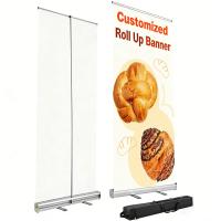China 85x200cm Double Sided Retractable Banner Dye Sublimation Printing for sale