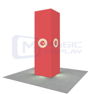 China LED Backlit Trade Show Tower Tension Fabric Display 3x10ft Custom Aluminum Frame for sale