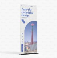 China Tension Fabric Tube Display Banner Stand Custom Printed Graphic 610mm 2280mm for Event Promotion for sale