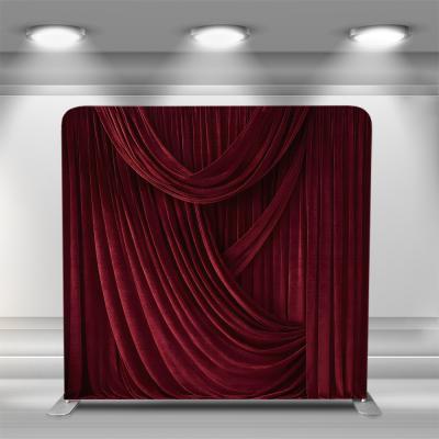 China Custom Tension Fabric Display Portable Aluminum Frame Exhibition Backdrop 8x8ft Trade Show for sale