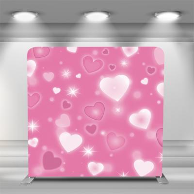 China Custom Tension Fabric Backdrop Display 8x8ft Aluminum Frame Dye Sublimation for sale