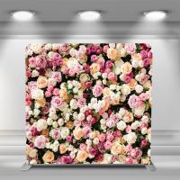 China Custom Tension Fabric Backdrop Display 8x8ft Dye Sublimation Aluminum Frame for Trade Show for sale