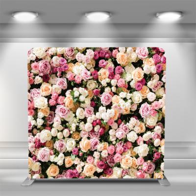 China Custom Tension Fabric Backdrop Display 8x8ft Dye Sublimation Aluminum Frame for Trade Show for sale