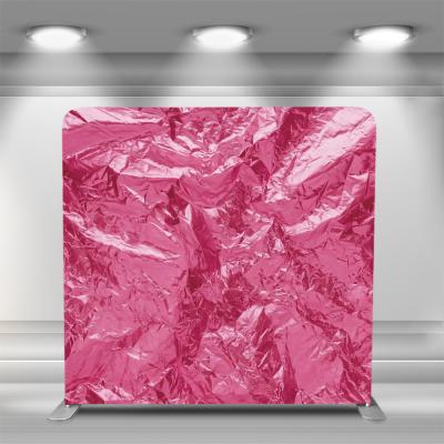 China Portable Foldable Aluminum Frame Tension Fabric Backdrop 8x8ft for Wedding Exhibition Displays for sale
