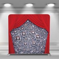 China Customized Printing Exhibition Backdrop Display Portable Aluminum Frame Tension Fabric Display Wedding Backdrop Stand for sale