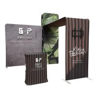 China Custom Portable Tension Fabric Banner Trade Show Display Booth with LED Lighting for sale