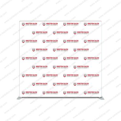 China Custom Logo Aluminum Tube Stand Tension Fabric Backdrop Display 8x8ft for sale