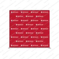China Custom Logo Aluminum Tube Stand Tension Fabric Backdrop Display 8x8ft Durable for sale