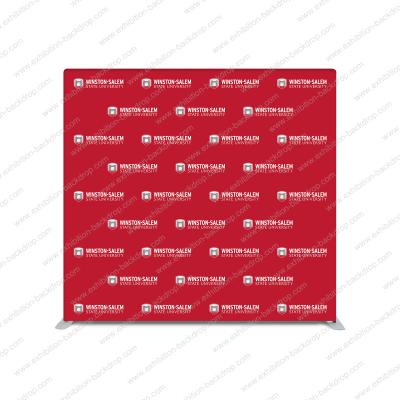 China Custom Logo Aluminum Tube Stand Tension Fabric Backdrop Display 8x8ft Durable for sale