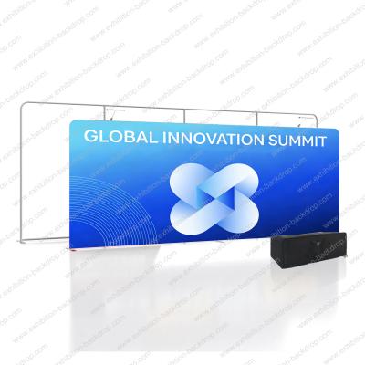China 20ft Aluminum Tube Tension Fabric Display Stand Custom Logo Trade Show Banner for sale