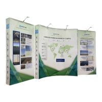 China Portable 10x20ft Trade Show Pop Up Display Backdrop Banner Stand with Customizable Graphics and LED Lights for sale