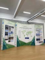 China Portable 10x20ft Trade Show Pop Up Display Backdrop Banner Stand with Customizable Graphics and LED Lights for sale