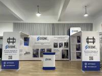 China 6x3m Portable Straight Wall Tension Fabric Trade Show Booth Kit with Aluminum Frame 250gsm Fabric for sale