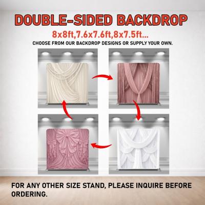 China 8x8ft Foldable Pillowcase Backdrop Pink Curtains Print Wrinkle Resistant Waterproof Stretch Fabric for Event Exhibitors Trade for sale