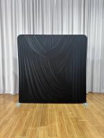 China Black Curtain Double-Sided Custom Straight Tension Fabric Backdrop for Event Booth Display with Dye Sublimation Printing for sale