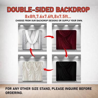 China Black Curtain Double-Sided Custom Straight Tension Fabric Backdrop for Event Booth Display with Dye Sublimation Printing for sale