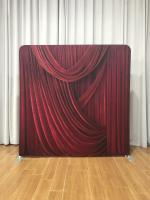 China Black Curtain Double-Sided Custom Straight Tension Fabric Backdrop for Event Booth Display with Dye Sublimation Printing for sale