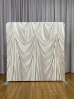 China Black Curtain Double-Sided Custom Straight Tension Fabric Backdrop for Event Booth Display with Dye Sublimation Printing for sale