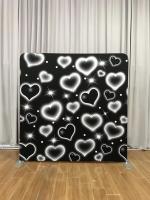 China 8x8ft Heart Tension Fabric Backdrop Detachable Pillowcase for Party Event Trade Show for sale