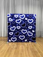 China 8x8ft Heart Tension Fabric Backdrop Detachable Pillowcase for Party Event Trade Show for sale