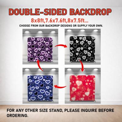 China 8x8ft Heart Tension Fabric Backdrop Detachable Pillowcase for Party Event Trade Show for sale