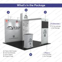 China Custom Trade Show Booth with Portable Fabric Banner Podium and LED Lighting for Professional Event Space Transformation for sale