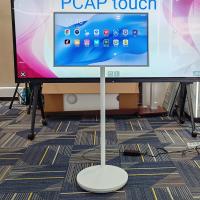 China 32 Inch Private Moving Standing Touch Screen Kiosk  With Battery for sale