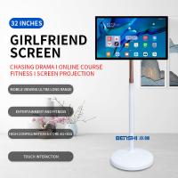 China Smart TV 27 Inch 32 Inch Stand Touch Screen Kiosk Digital Signage Build In Battery for sale