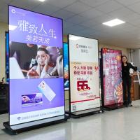 China Custom Floor Standing Digital Signage 100 Inch 98 85 75 4k Usb Hdmi Out Lan Wifi for sale
