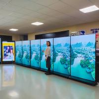 China 75 inch 85 inch 98 inch floor stand digital signage full screen with wheels easy to move for sale