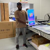 China Ultra Slim Elevator LCD Display Double Screen Monitor LCD Advertising Display for sale