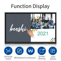 China 65 75 86 98 Inch 4k Interactive Whiteboard Smart TV Board All In One Screen Panel With Camera for sale