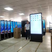 China 49inch ultra-thin floor-mounted advertising Totem indoor LCD digital signage display Android touch screen kiosk for sale