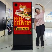 China 43 49 55 65 Inch Floor Standing LCD Display Advertising Screen Double Side Digital Signage Kiosk for Supermarket Mall for sale