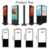 China 43 49 55 65 Inch Floor Standing LCD Display Advertising Screen Double Side Digital Signage Kiosk for Supermarket Mall for sale