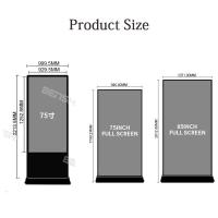 China Floor Standing Digital Signage 75 Inch Touch Screen Kiosk 4K LCD Display for sale